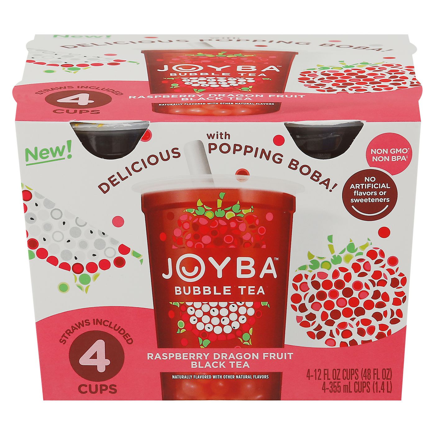 Joyba Bubble Tea, Raspberry Dragon Fruit Black Tea-Main