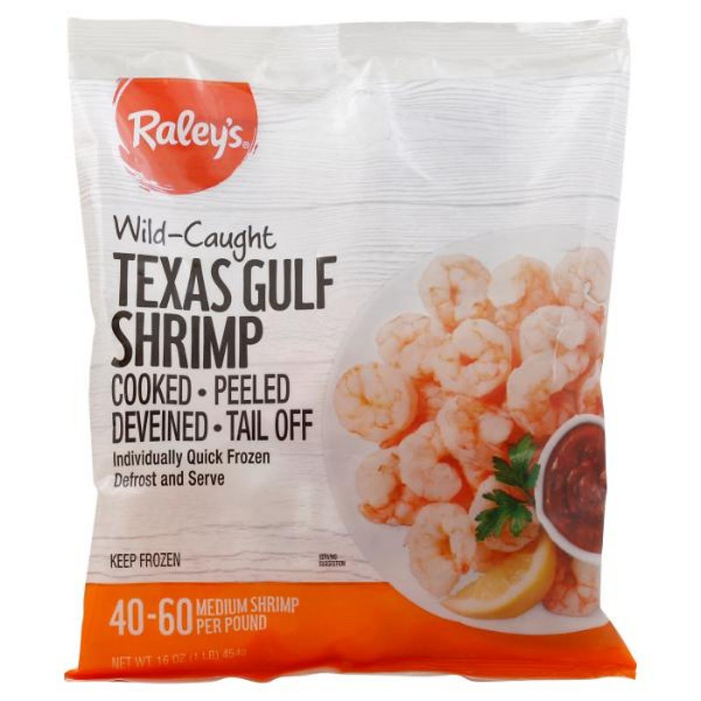 Raleys Wild Caught Texas Gulf Shrimp Cooked Peeled And Tail Off Main
