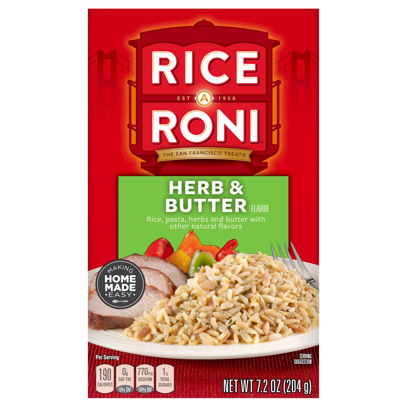 Rice-A-Roni Rice A Roni Rice Pasta Herb & Butter Flavor 7.2 Oz-Main