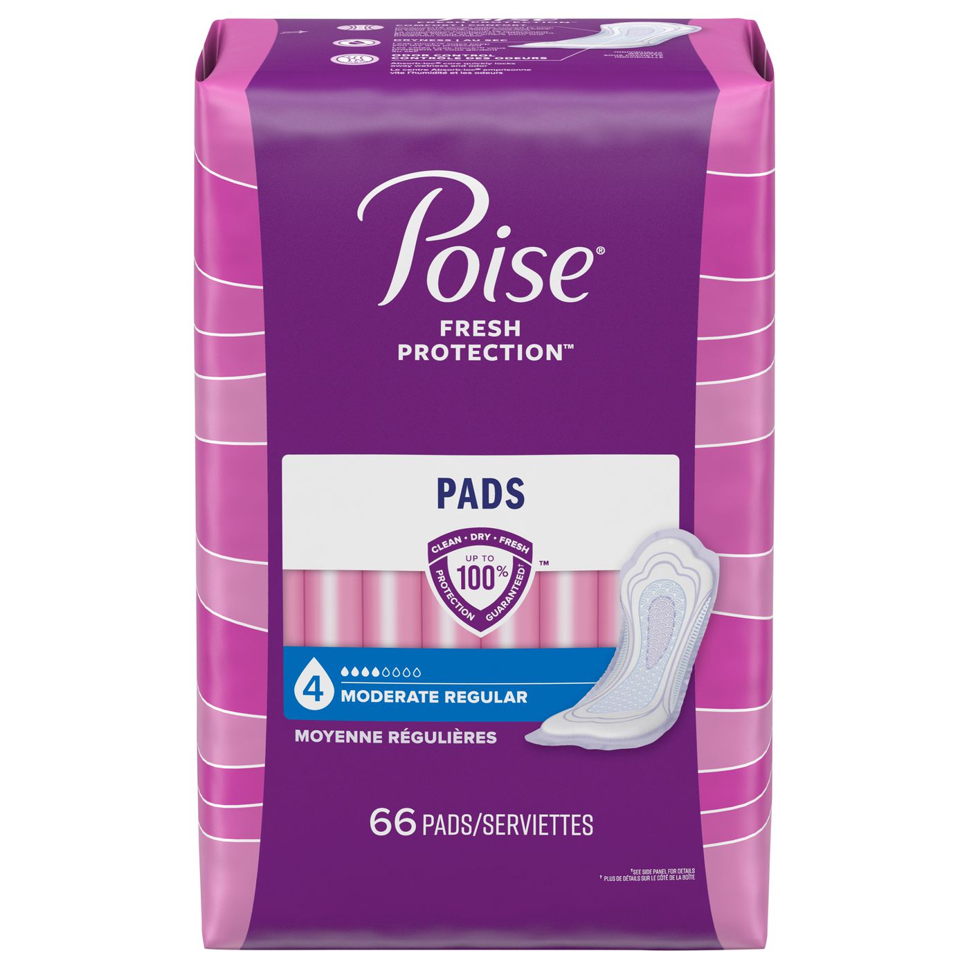 Poise Fresh Protection Pads, Moderate, Regular Length-Main