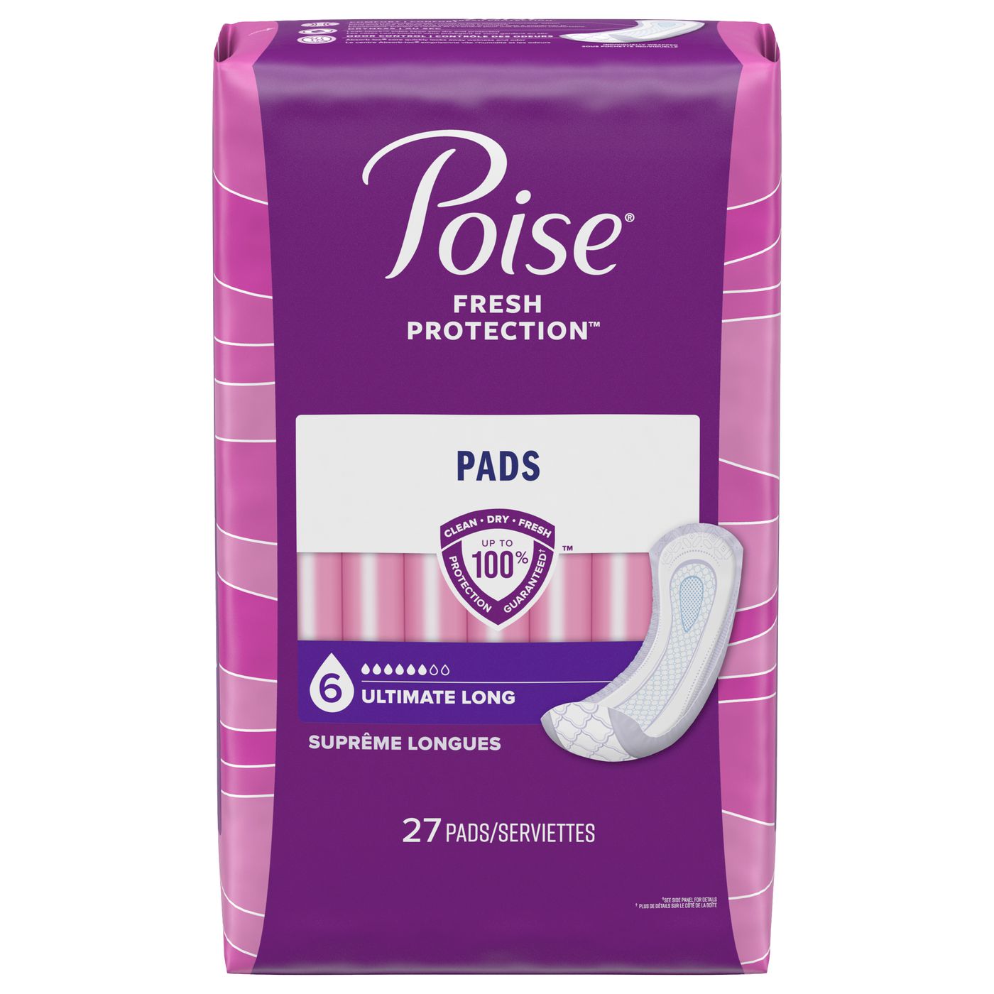 Poise Fresh Protection Pads, Ultimate, Long-Main