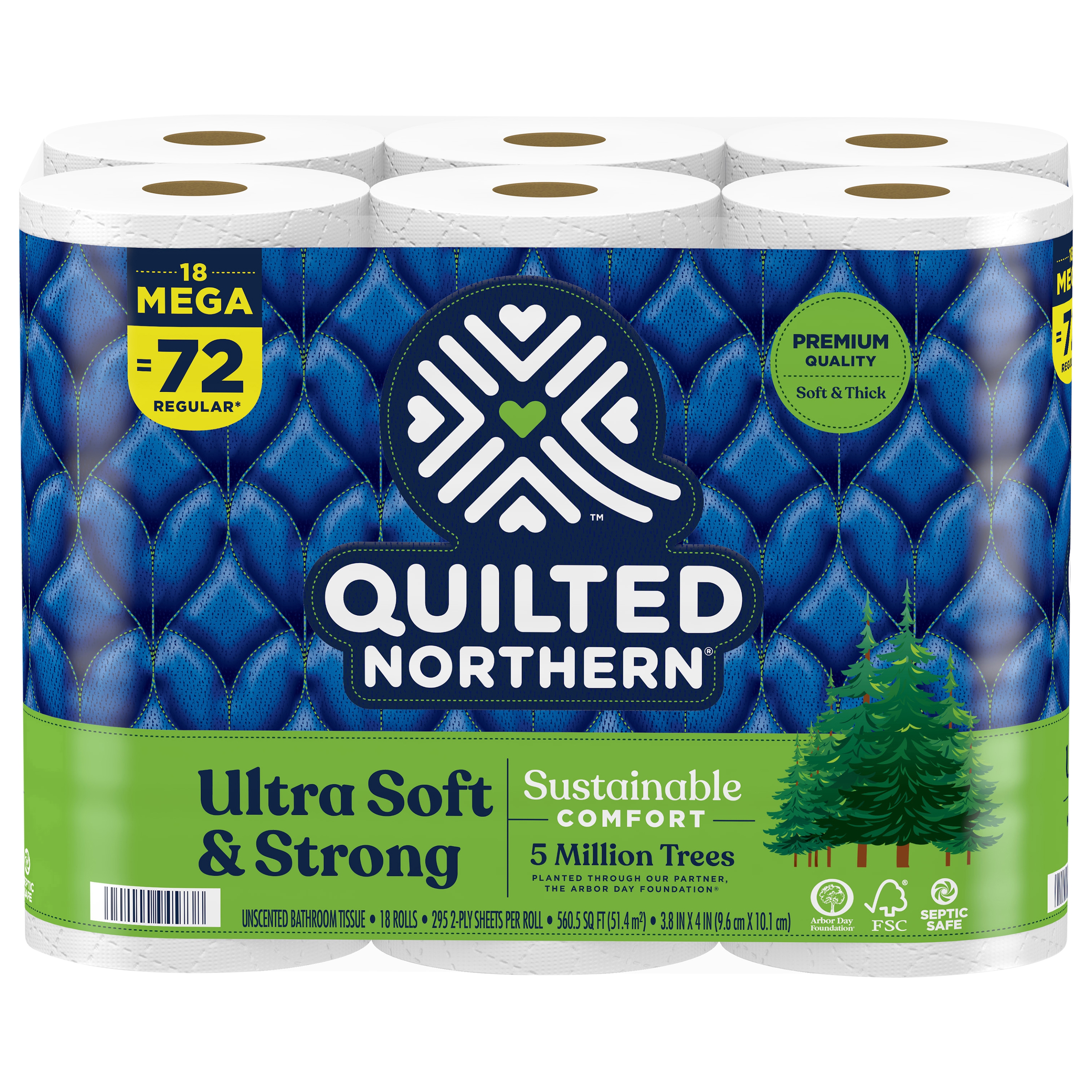 QUILTED NORTHERN Toilet Paper Unscented Mega Rolls 2 Ply