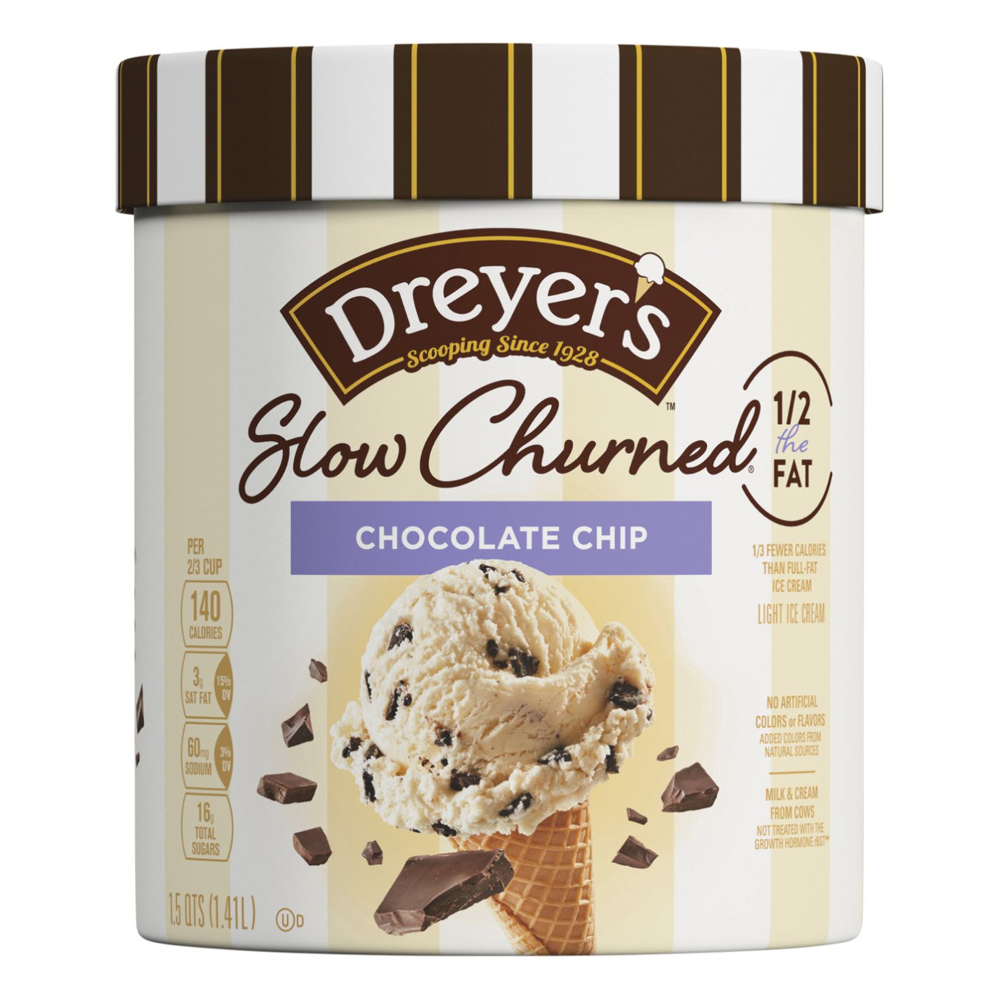 Dreyer's Slow Churned Ice Cream, Light, Chocolate Chip-Main