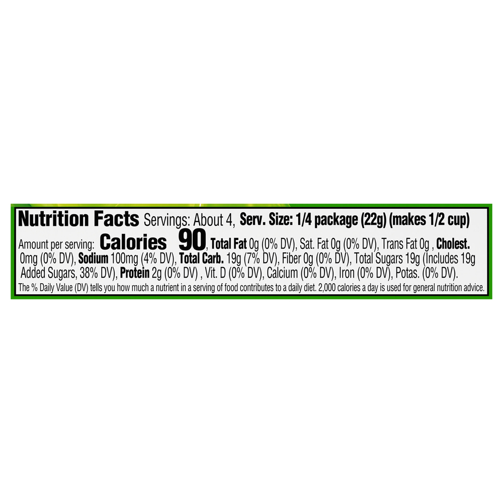 Jell-O Lime Gelatin Dessert-Nutrition-Facts
