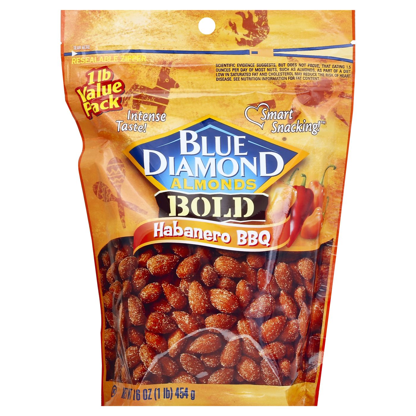 Blue Diamond Bold Almonds, Habanero BBQ, 1 Pound Value Bag-Main