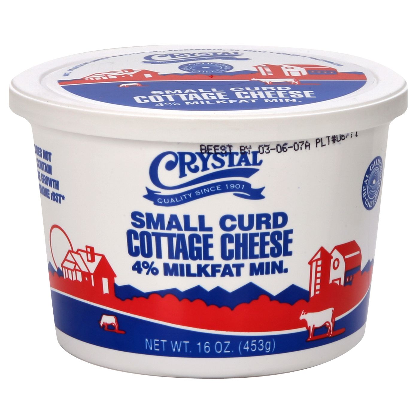 Crystal Cottage Cheese, Small Curd, 4% Milkfat Min.-Main