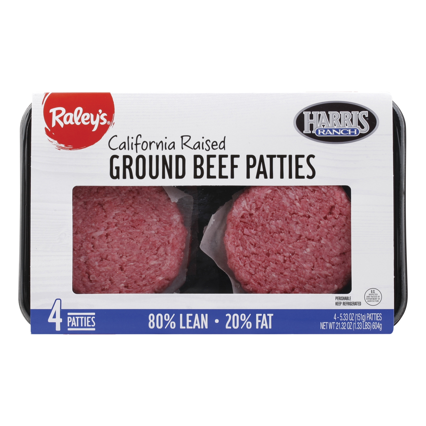 Raley's Beef Patties, Ground, California Raised-Main