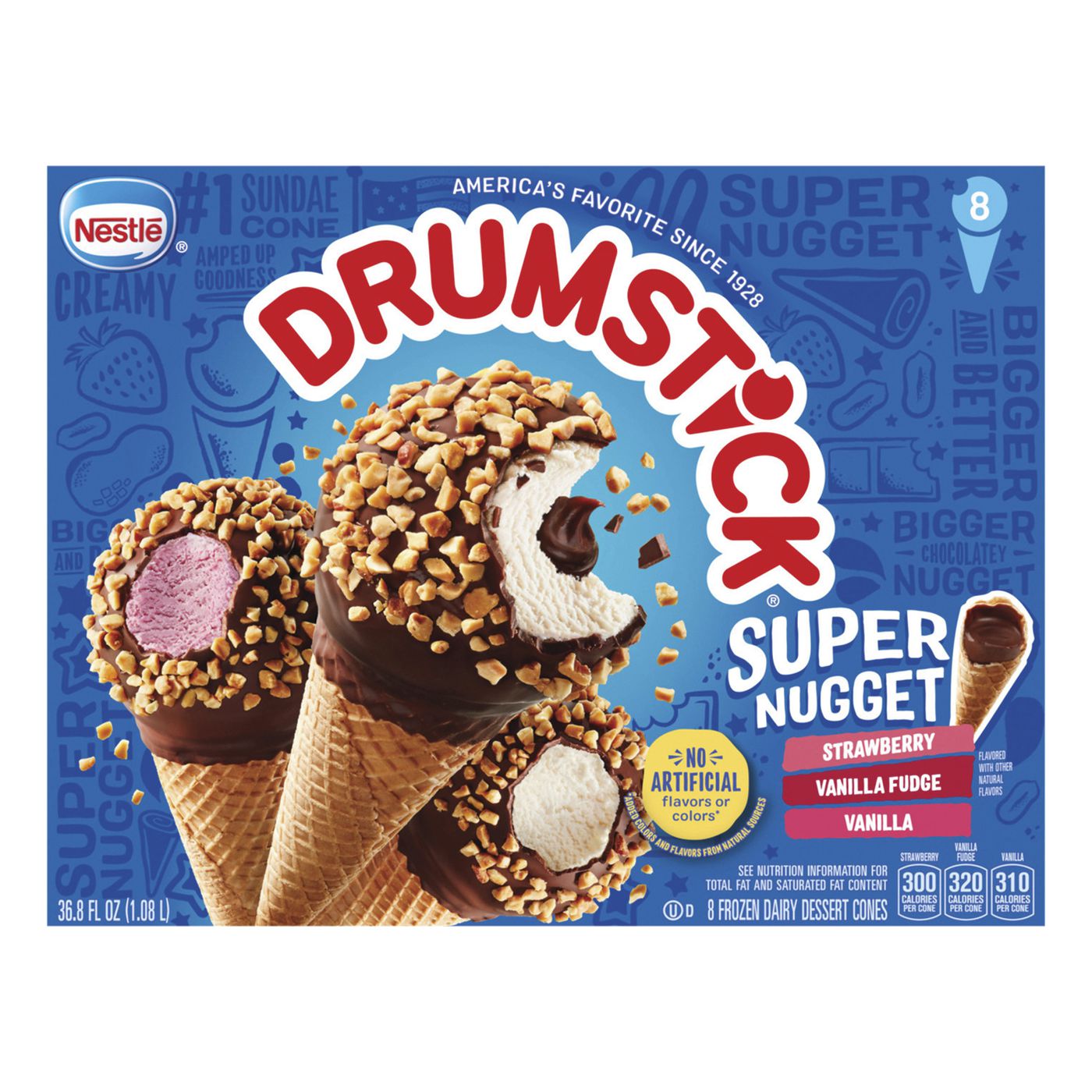 Nestle Drumstick Super Nugget Sundae Cones, Variety Pack-Main