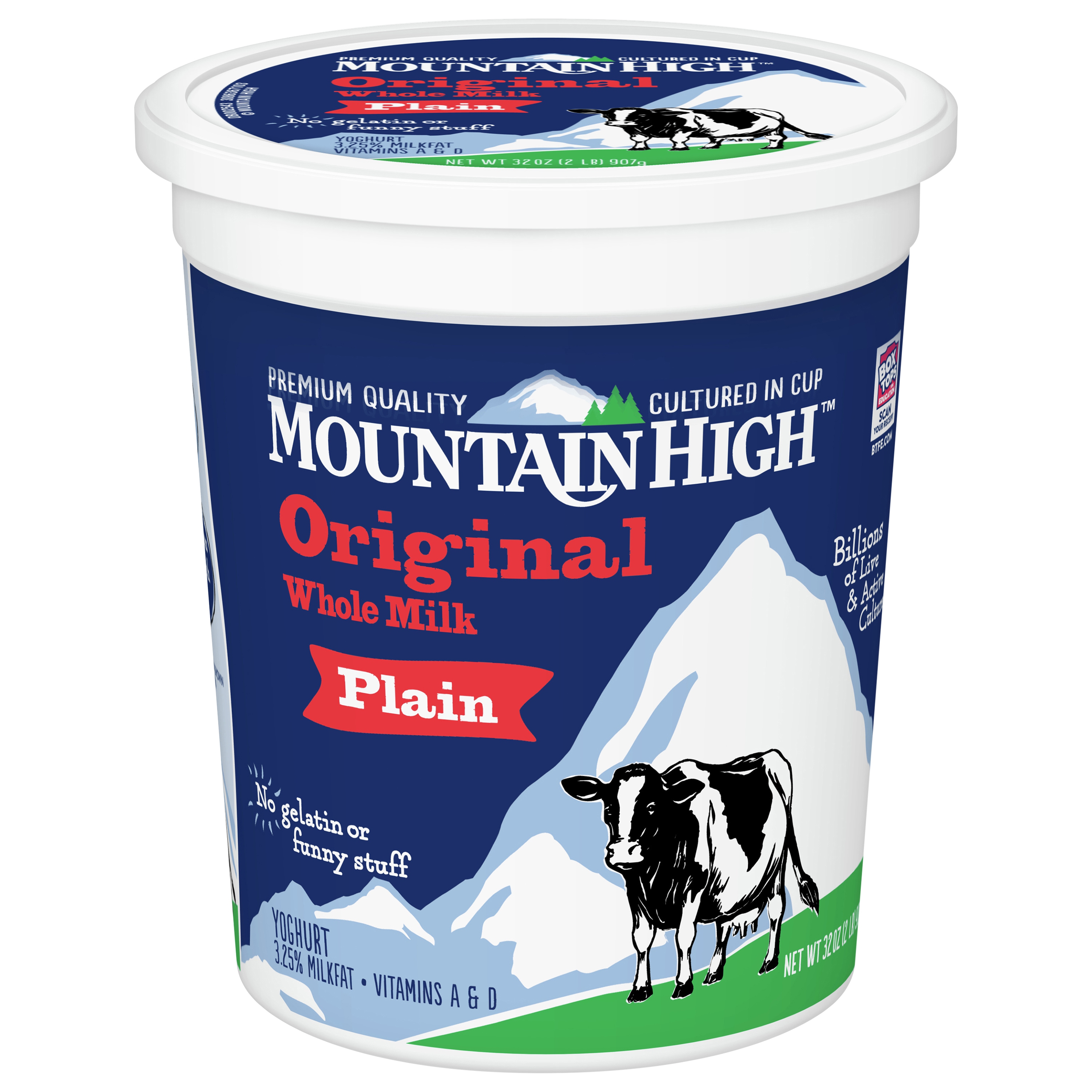 Mountain High Yoghurt, Whole Milk, Original, Plain-Main