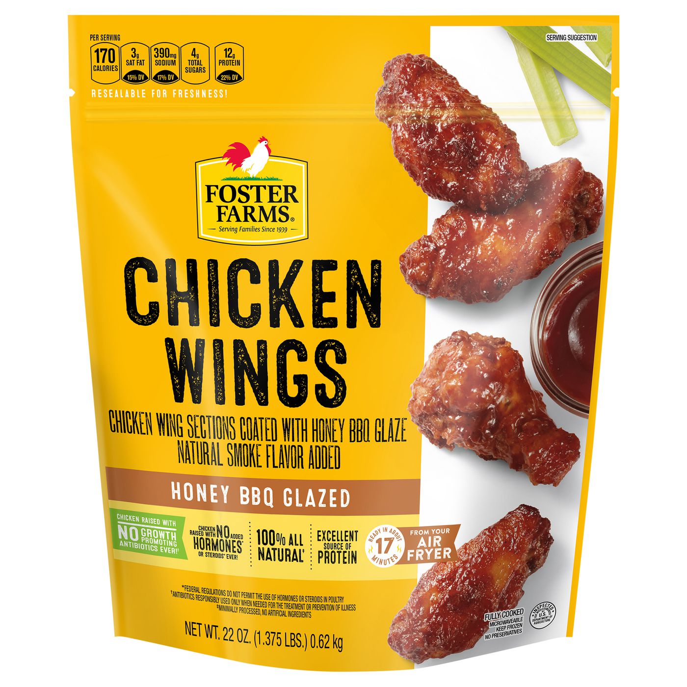 Foster Farms Chicken Wings, Honey BBQ Glazed-Main