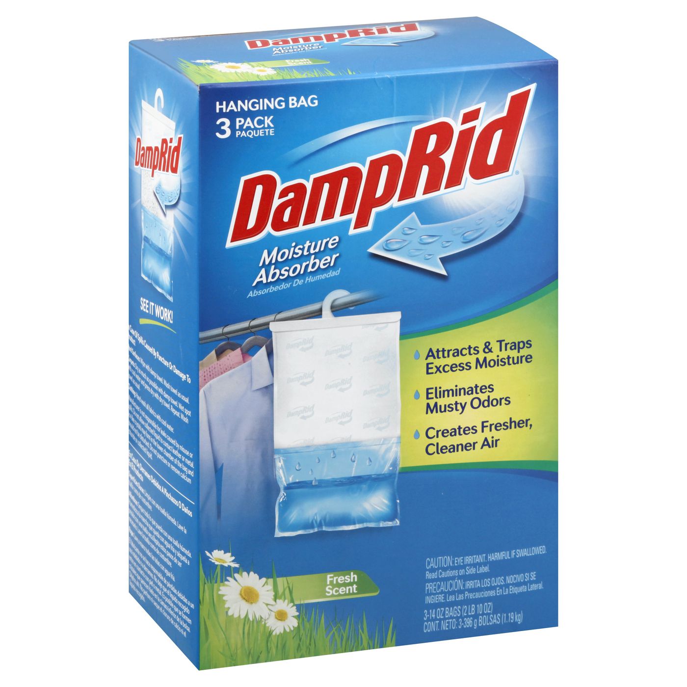 DampRid Moisture Absorber, Fresh Scent, Hanging Bag, 3 Pack-Main