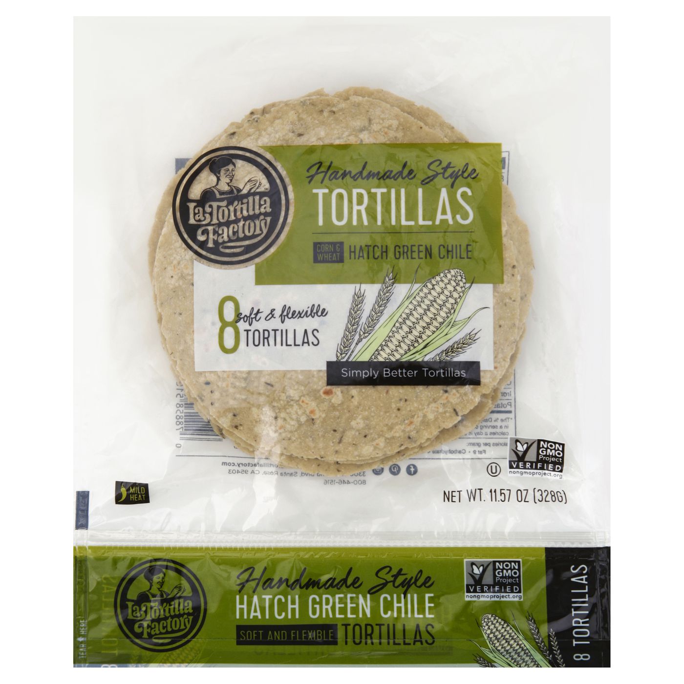 La Tortilla Factory Tortillas, Hatch Green Chile, Handmade Style-Main