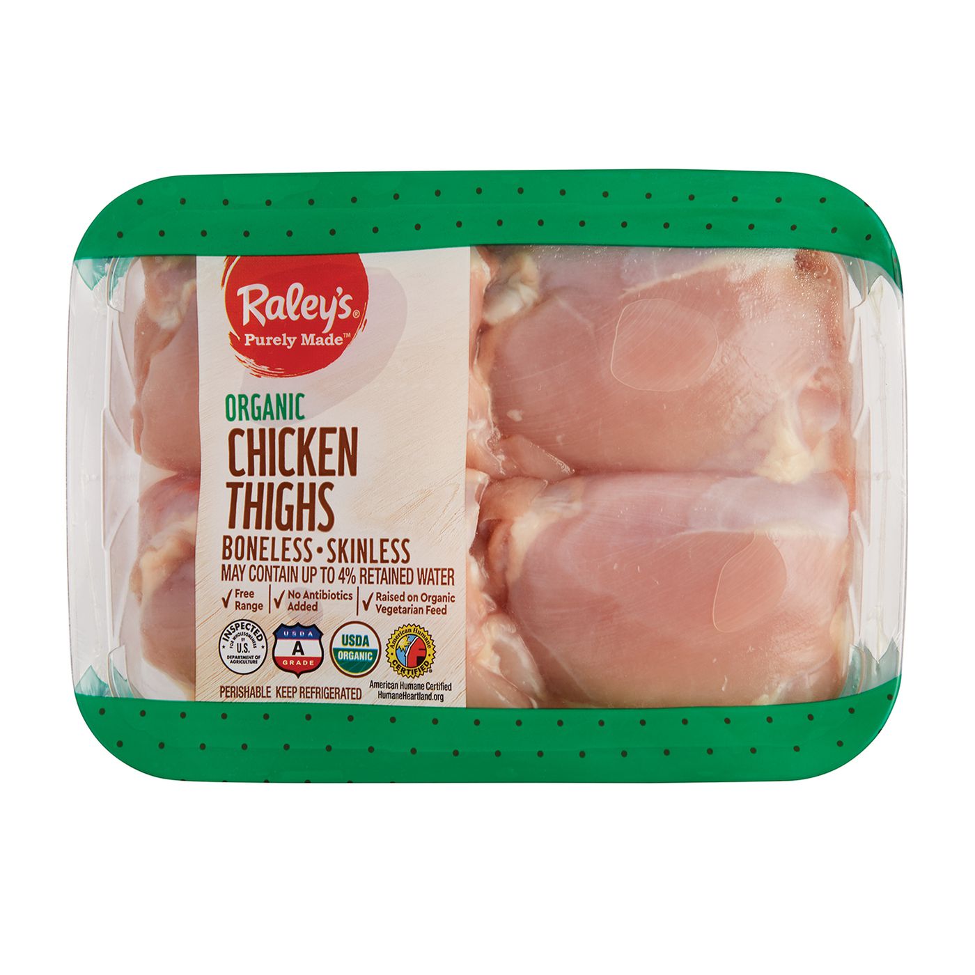 Raley's Purely Made Organic Boneless Skinless Chicken Thighs-Main