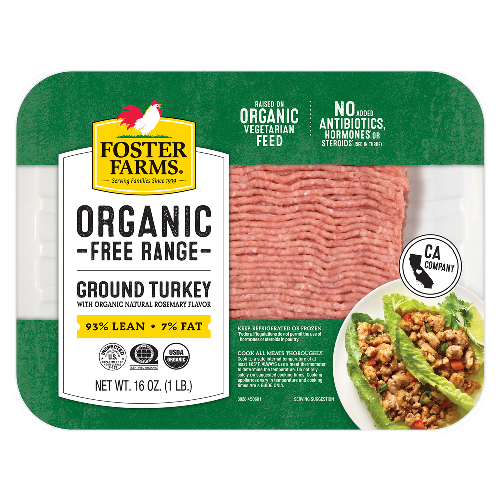 Foster Farms Organic Ground Turkey - 93% Lean-Main