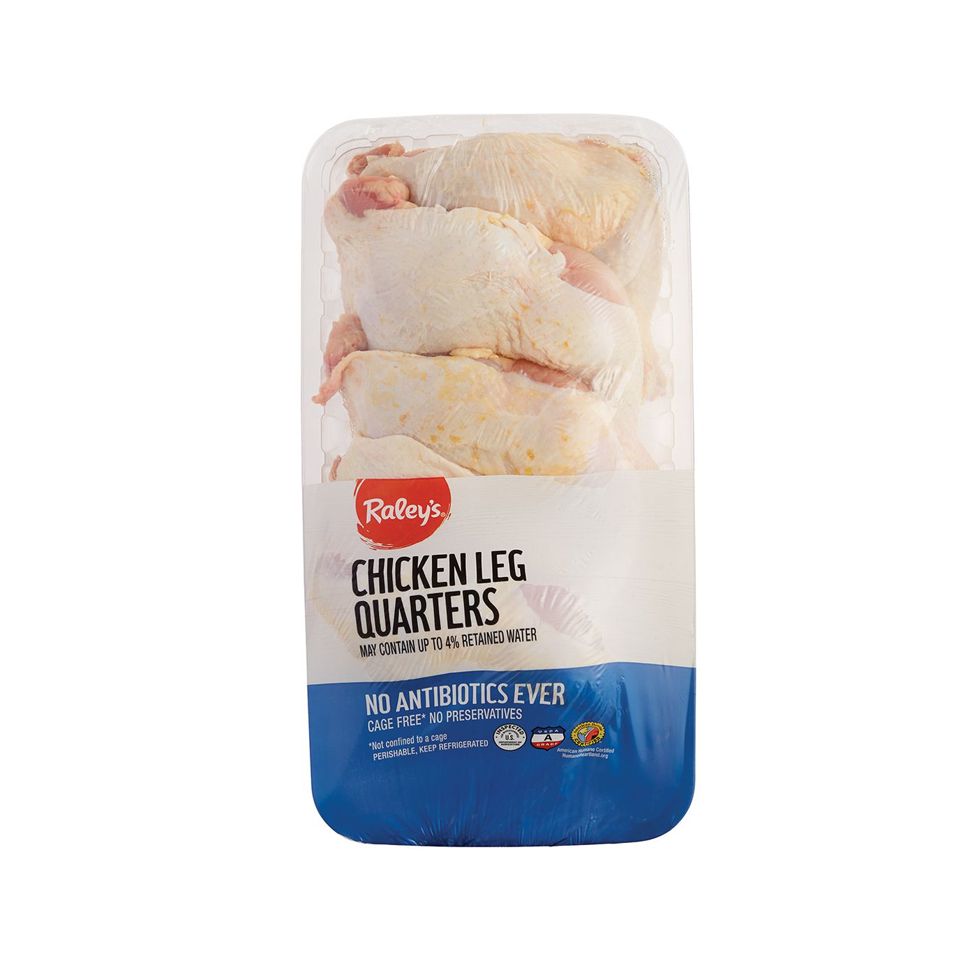 Raley's Chicken Leg Quarters, Club Pack, No Antibiotics Ever-Main