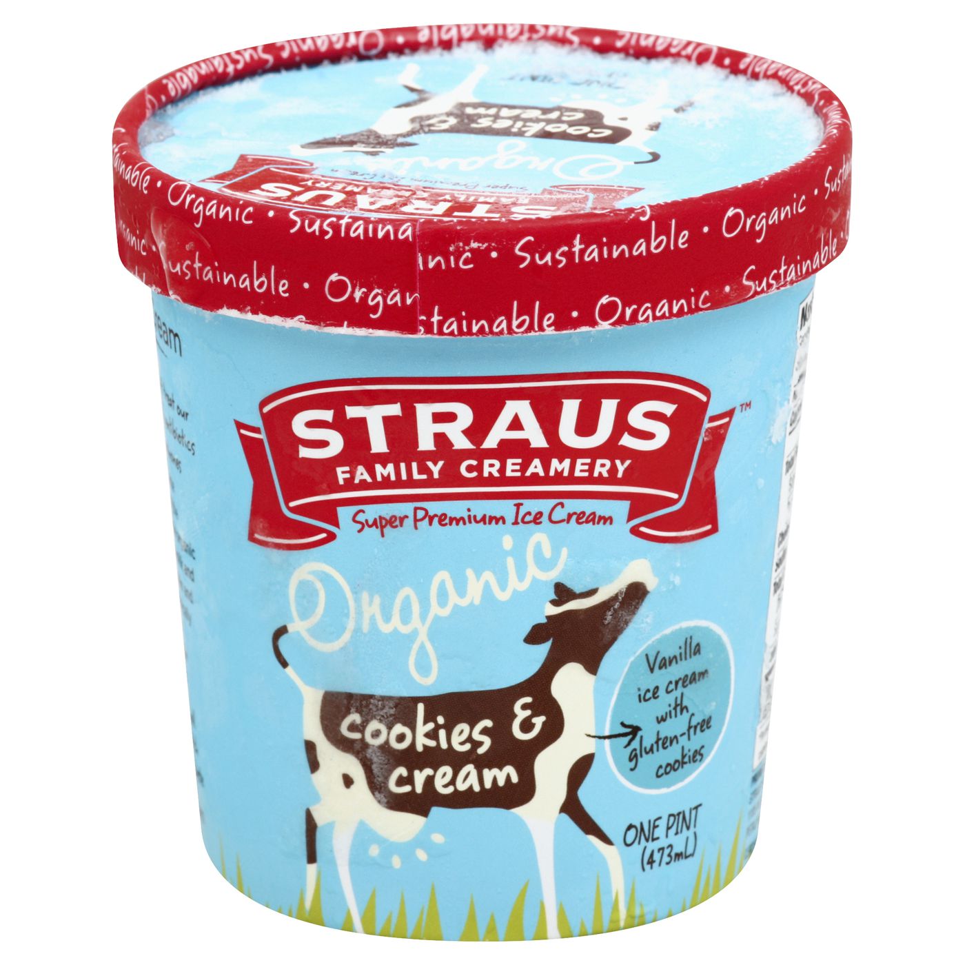Straus Family Creamery Organic Cookies & Cream Ice Cream-Main