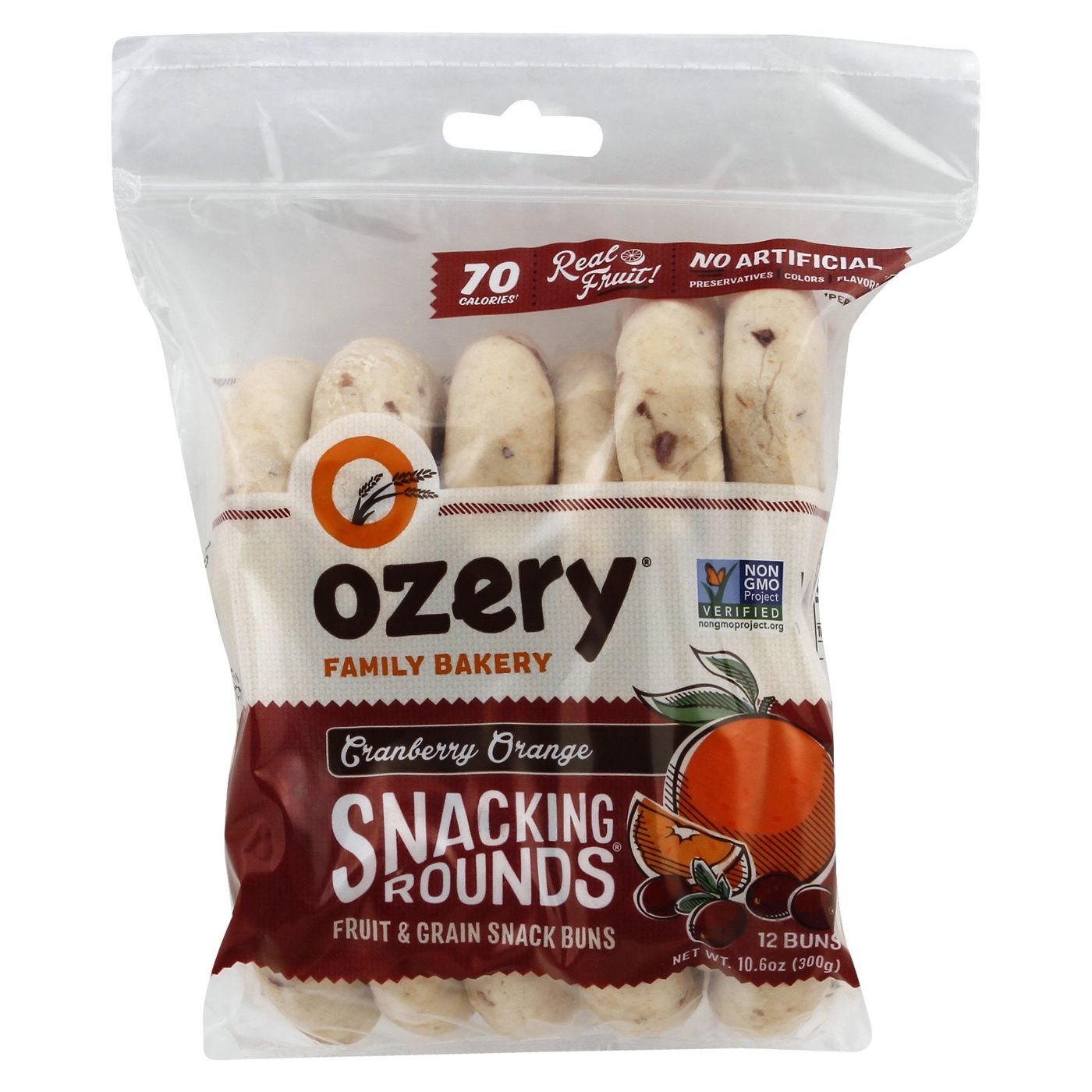 Ozery Bakery Snacking Rounds Snack Buns, Fruit & Grain, Cranberry ...