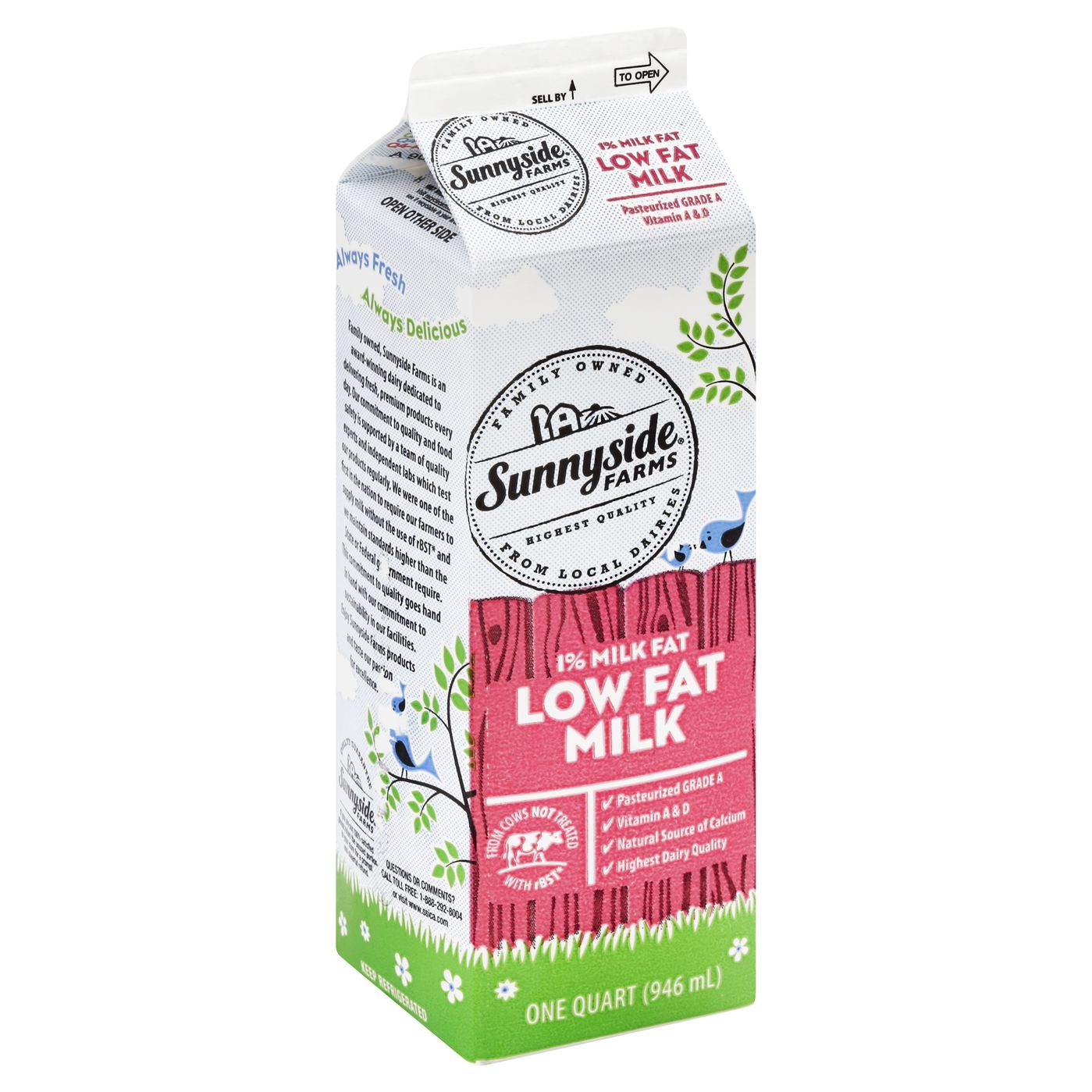 Sunnyside Farms Milk, Low Fat, 1% Milk Fat-Main