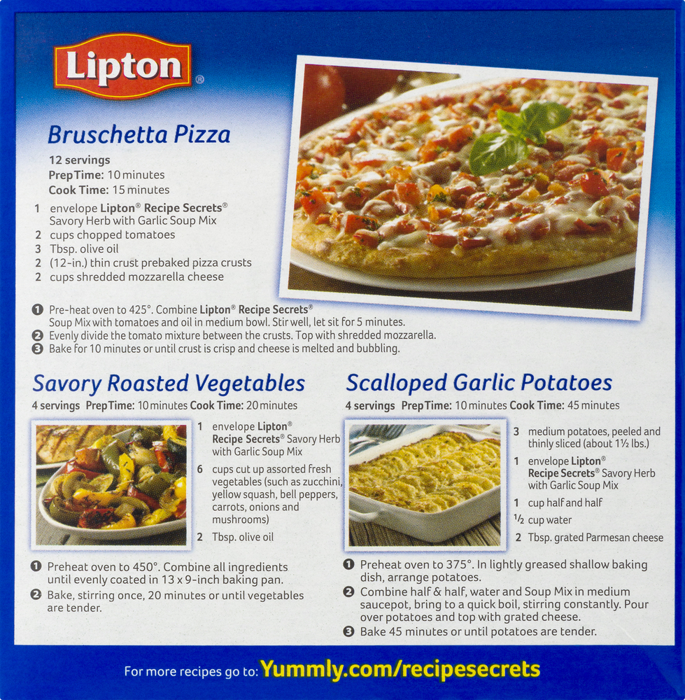 Lipton Recipe Secrets Recipe Soup & Dip Mix, Savory Herb with Garlic ...