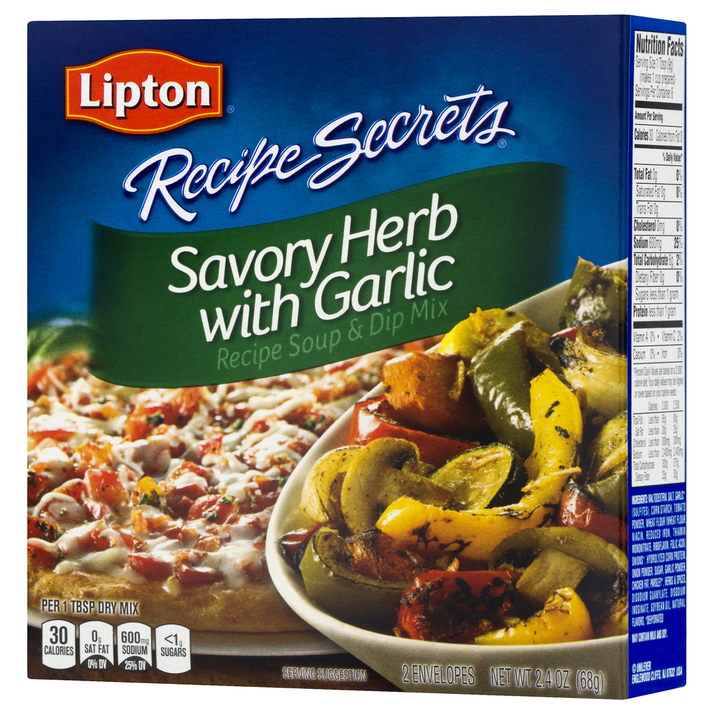 Lipton Recipe Secrets Recipe Soup & Dip Mix, Savory Herb with Garlic ...