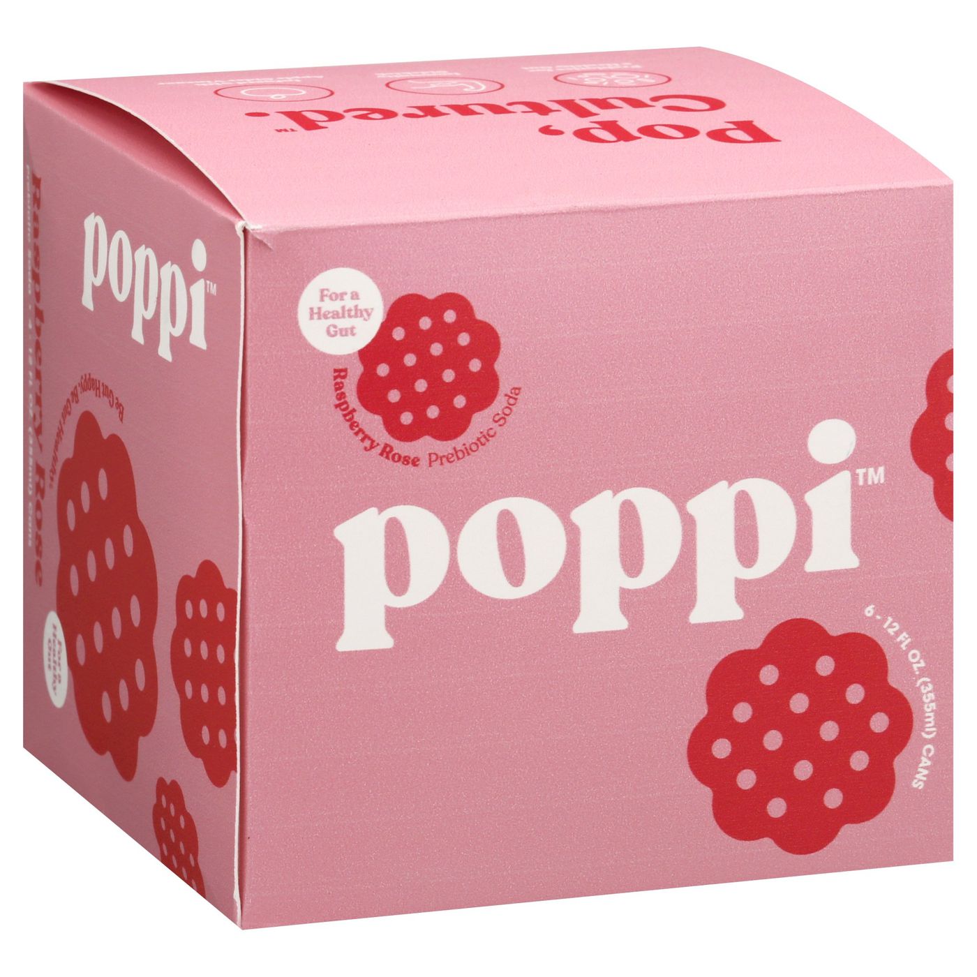 Poppi Prebiotic Soda, Raspberry Rose-Main