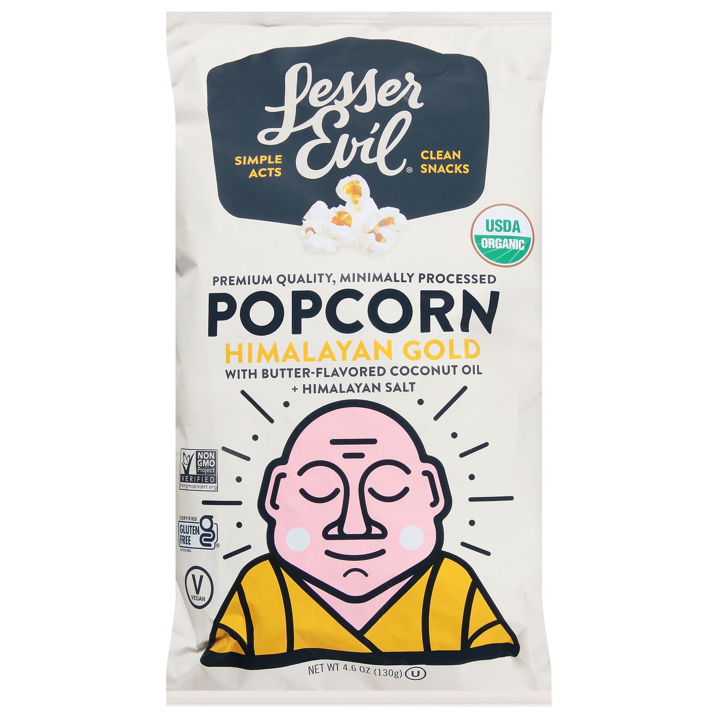 LesserEvil Popcorn, Organic, Himalayan Gold-Main