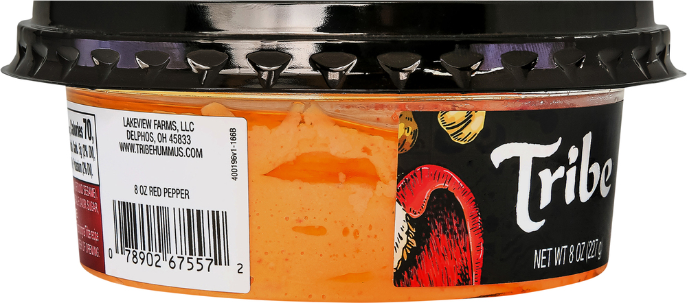 Tribe Hummus, Red Pepper, Roasted-Planogram-Left