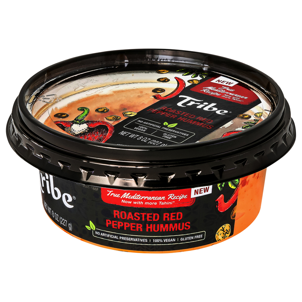 Tribe Hummus, Red Pepper, Roasted-Front-Right-Elevated