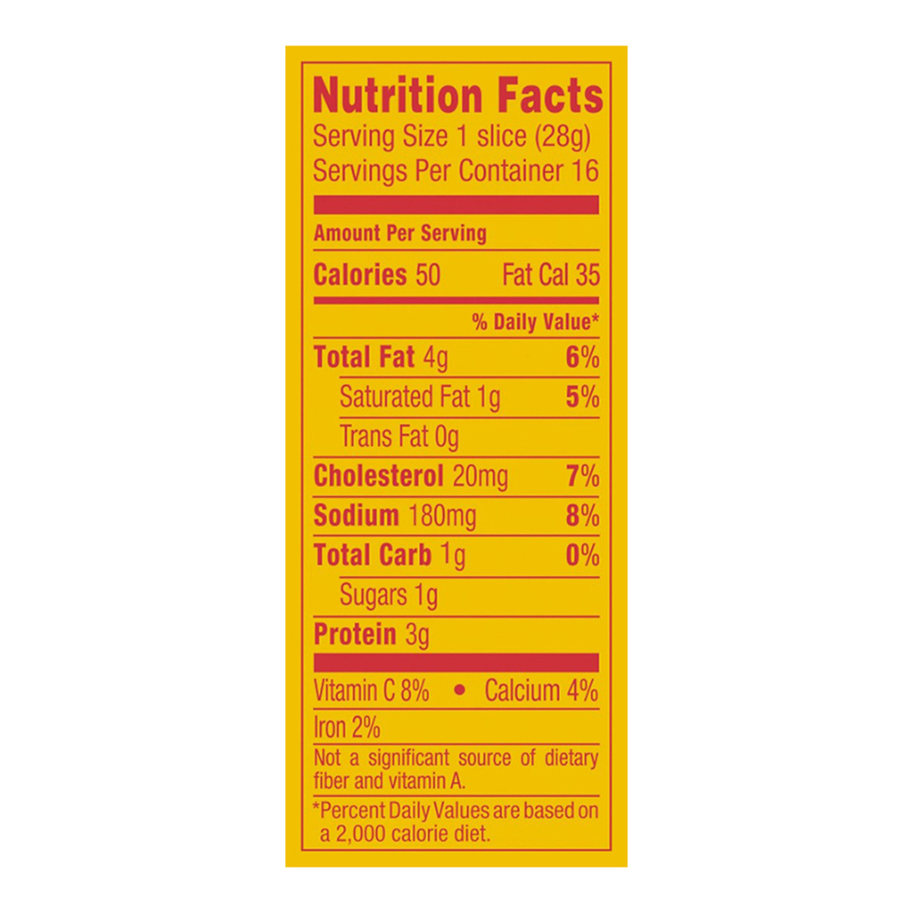 Oscar Mayer Turkey Bologna, Lower Fat, Original-Nutrition-Facts