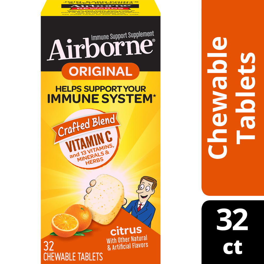 Airborne Immune Support, Chewable Tablets, Citrus-Hero