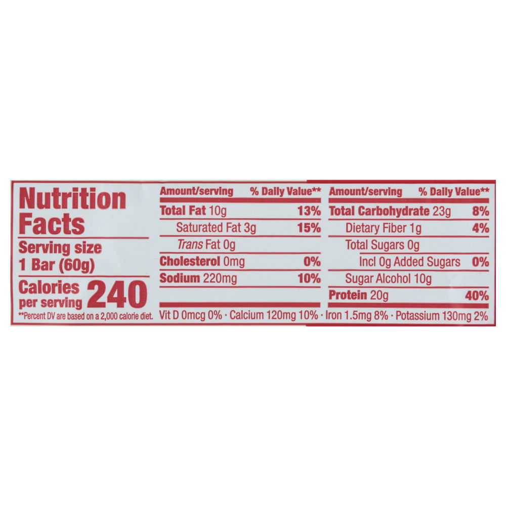 Think! High Protein Bar, Chunky Peanut Butter-Nutrition-Facts
