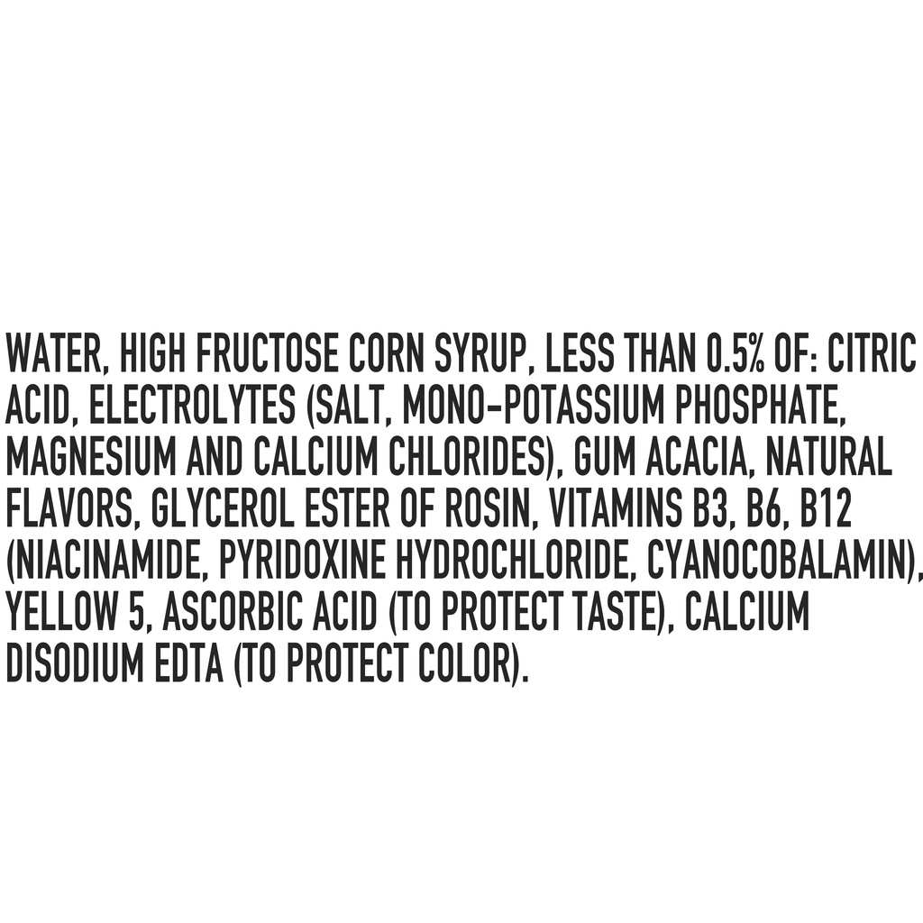 Powerade Lemon Lime Sports Drink-Ingredients