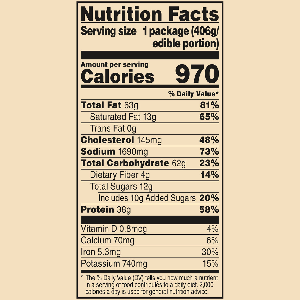 Hungry-Man Selects Fried Chicken, Classic-Nutrition-Facts