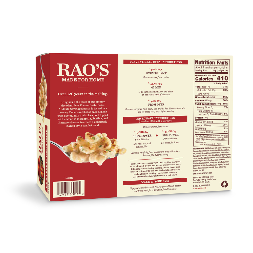 Rao's Four Cheese Pasta Bake-Nutrition-Facts