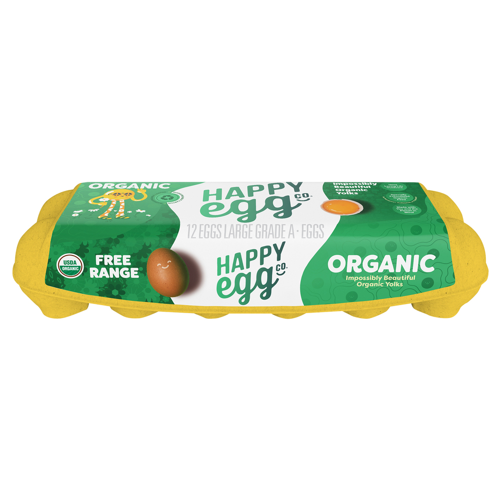 Happy Egg Co. Eggs, Organic, Free Range, Large-Ecom