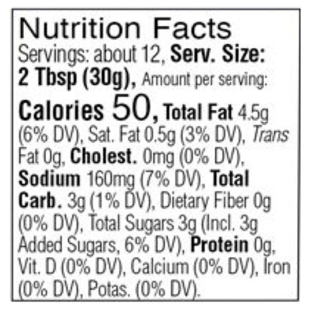 Panera Bread Vinaigrette & Marinade, Asian Sesame-Nutrition-Facts