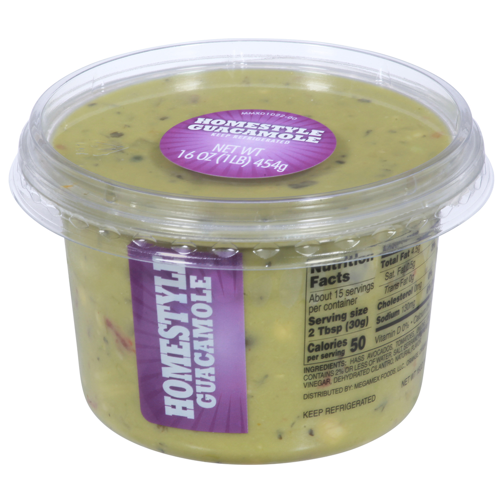MegaMex Foods Guacamole, Homestyle-Front-Right-Elevated