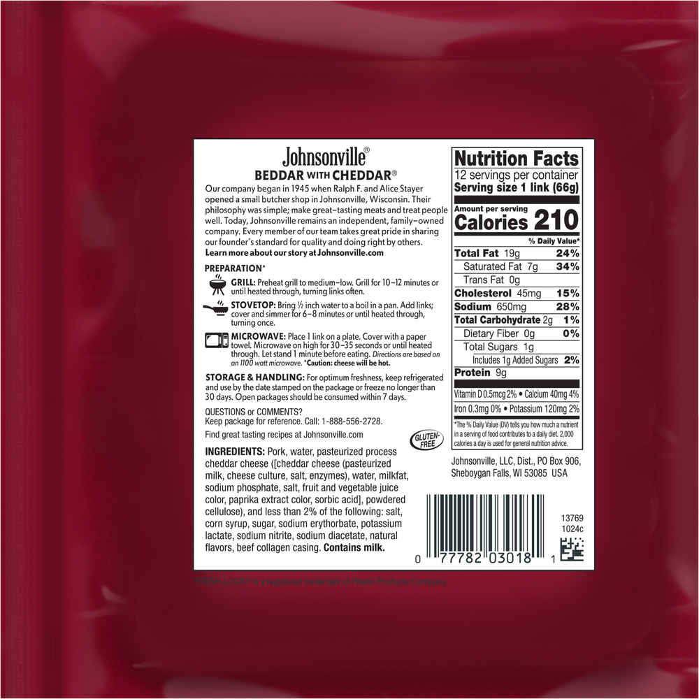 Johnsonville Smoked Sausage, Beddar with Cheddar, Party Pack-Planogram-Back