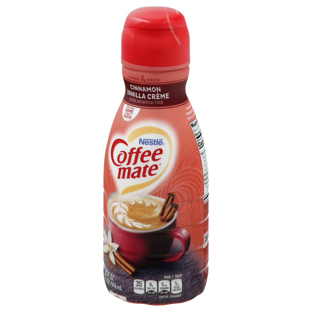 Coffee-Mate Creamer, Non-Dairy, Vanilla + Cinnamon, Duo-Front-Right ...