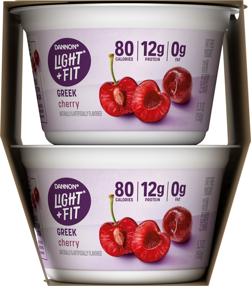 Dannon Light + Fit Yogurt, Cherry, Greek-Planogram-Left