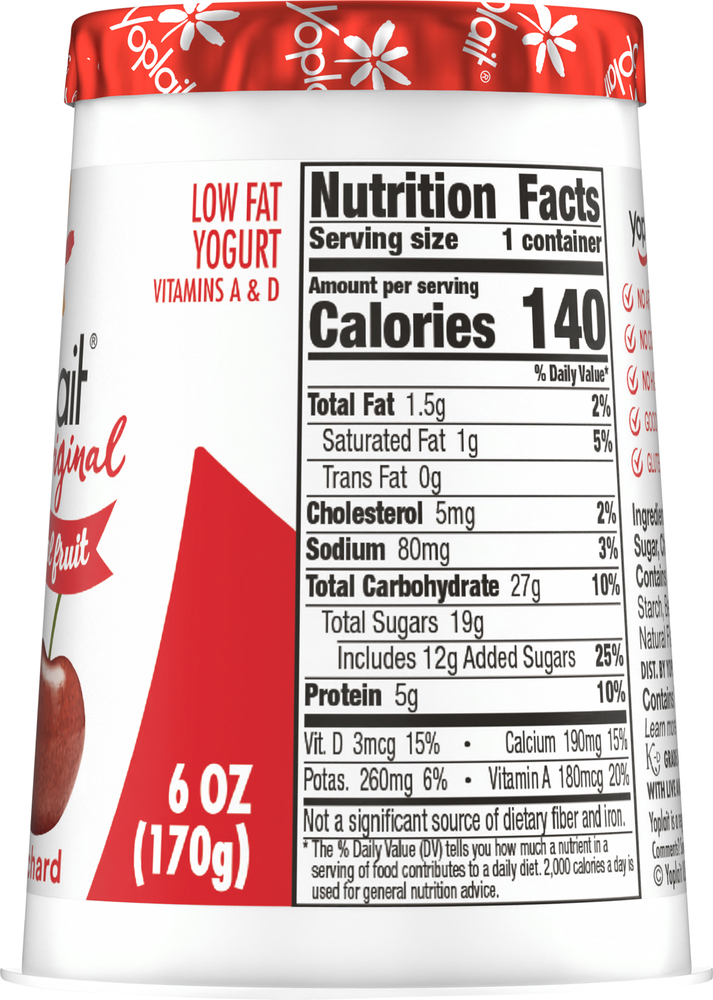 Yoplait Original Low Fat Cherry Orchard Yogurt-Planogram-Right