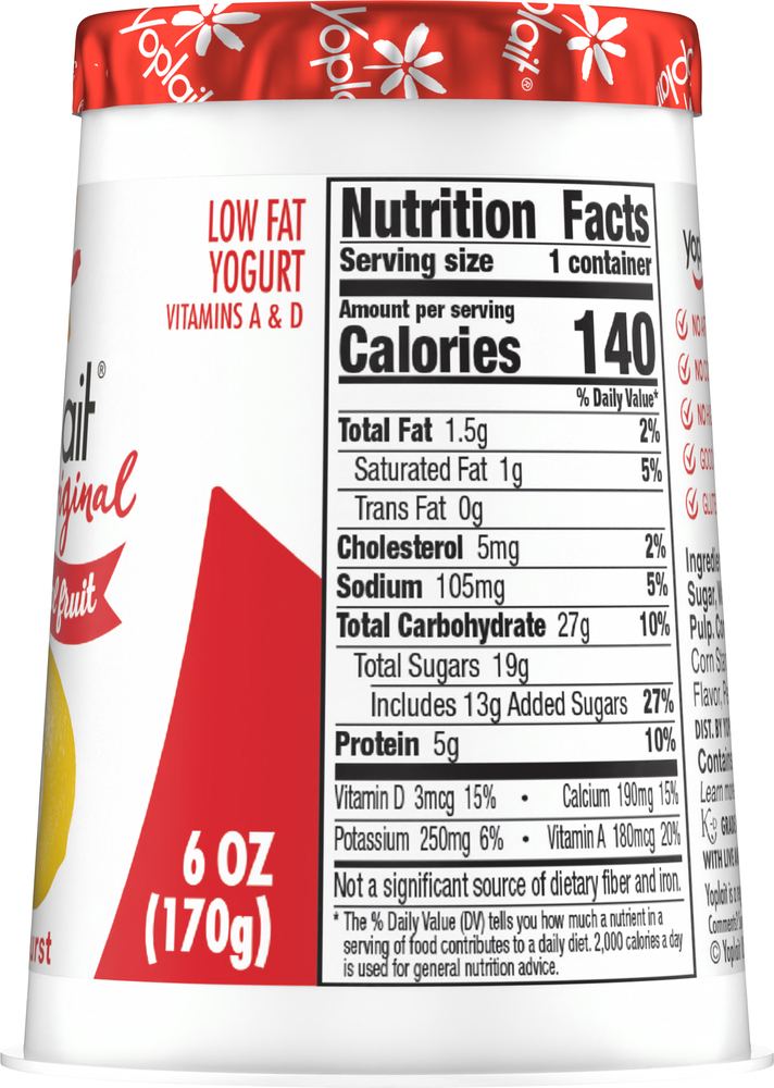 Yoplait Original Yogurt, Low Fat, Lemon Burst-Planogram-Right