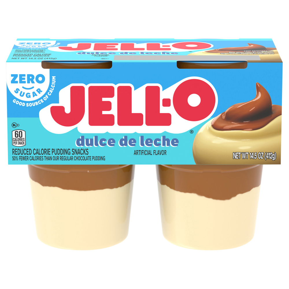 Jell-O Pudding Snacks, Reduced Calorie, Zero Sugar, Dulce de Leche-Ecom