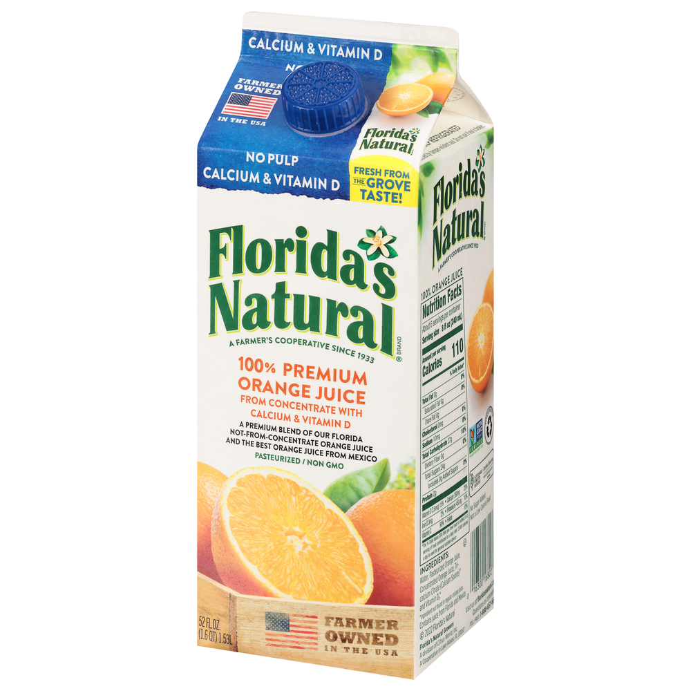 Florida's Natural Orange Juice, 100% Premium-Front-Right-Elevated