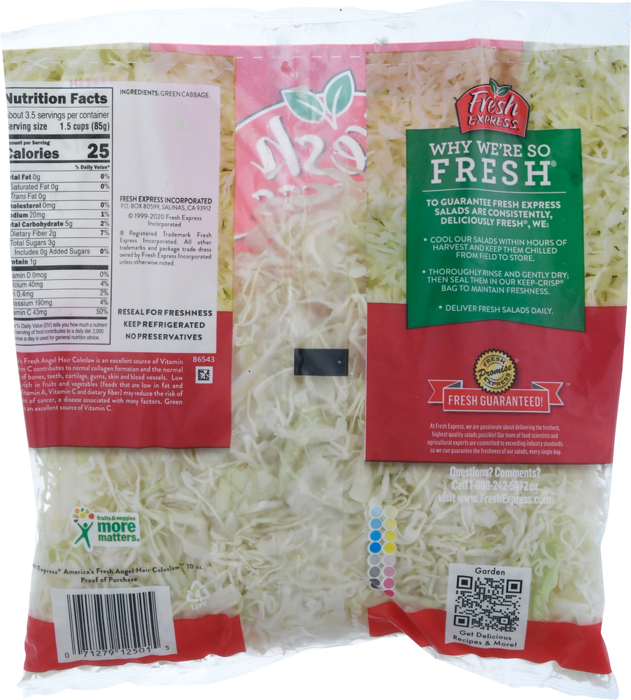 Fresh Express Angel Hair Coleslaw, America's Fresh-Planogram-Back