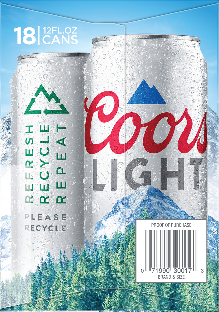 Coors Light Pale Lager Beer, Cans-Planogram-Left