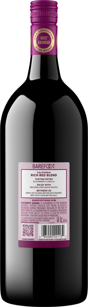 Barefoot Red Wine, Rich Red Blend-Planogram-Back