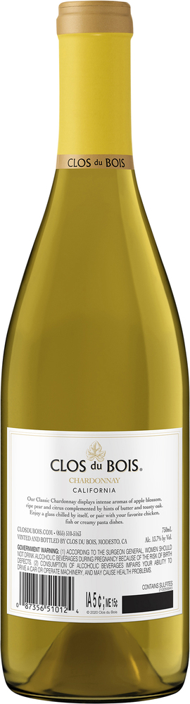 Clos du Bois Chardonnay White Wine-Planogram-Back