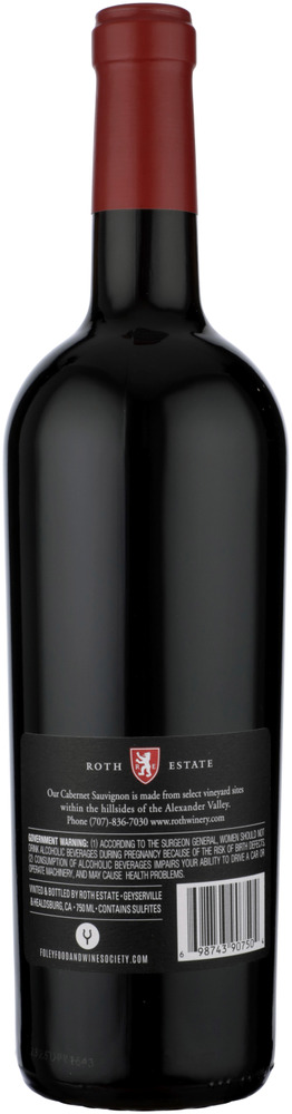 Roth Estate Cabernet Sauvignon California Red Wine-Planogram-Left