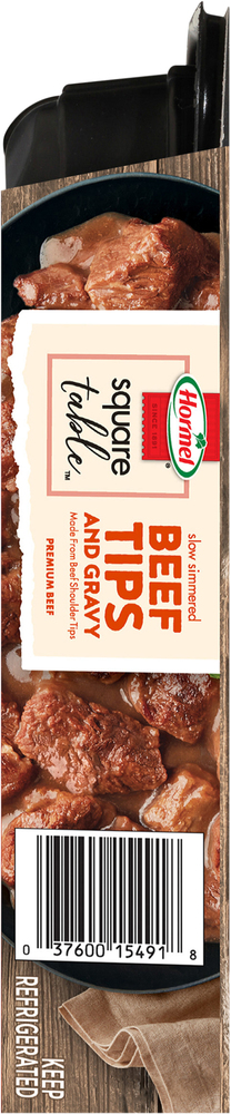 Hormel Square Table Beef Tips and Gravy, Slow Simmered-Planogram-Left